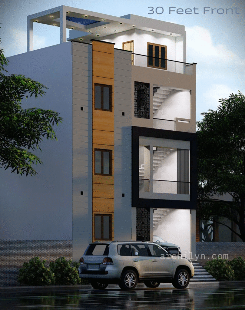 30 Feet Front House Elevation Design | Beautiful Modern Home 3D Design ...
